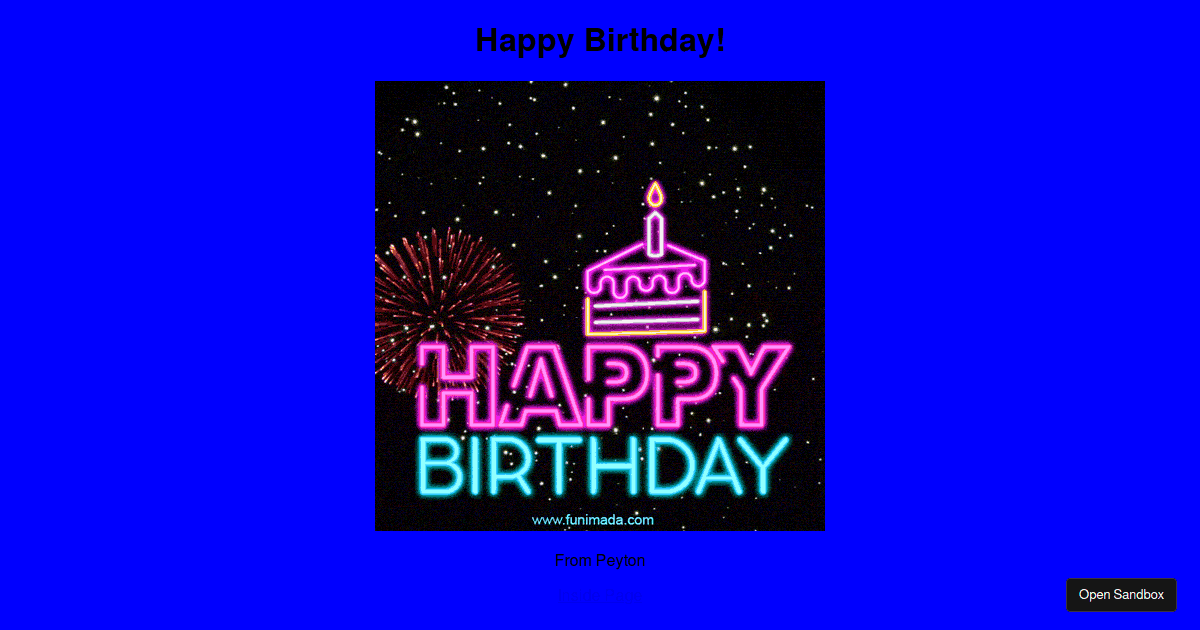 Happy Birthday - Codesandbox