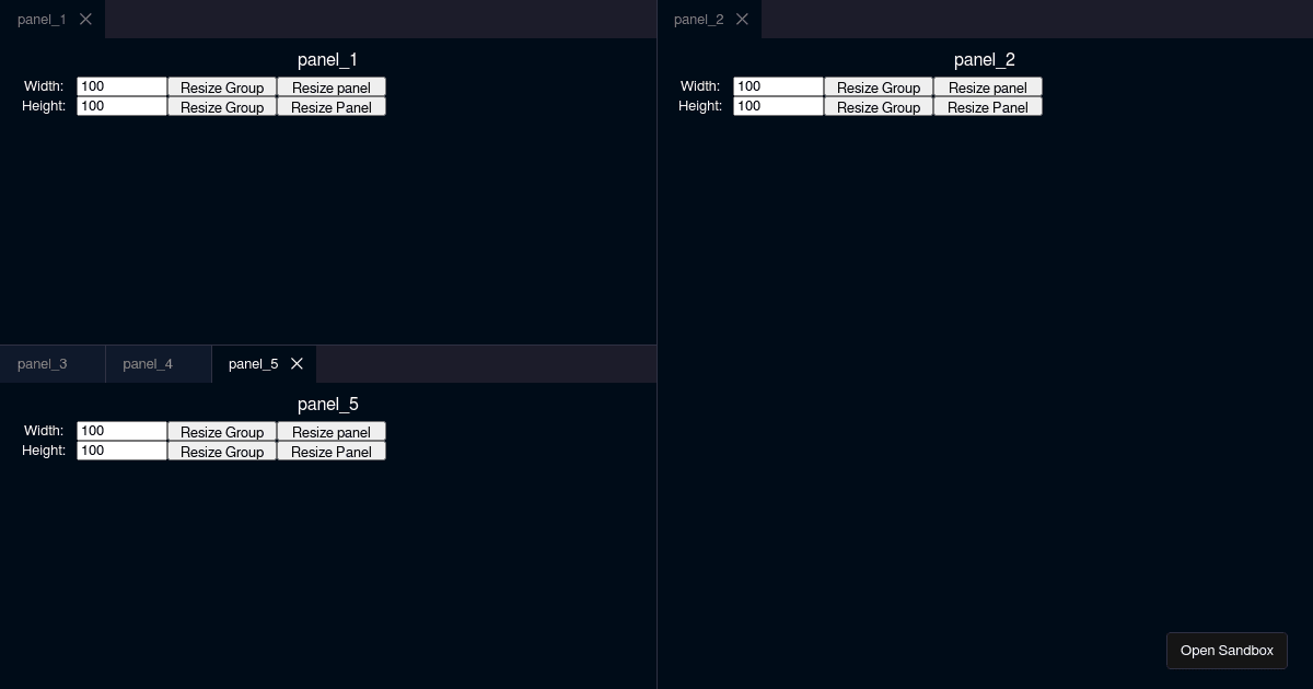 resize-dockview - Codesandbox
