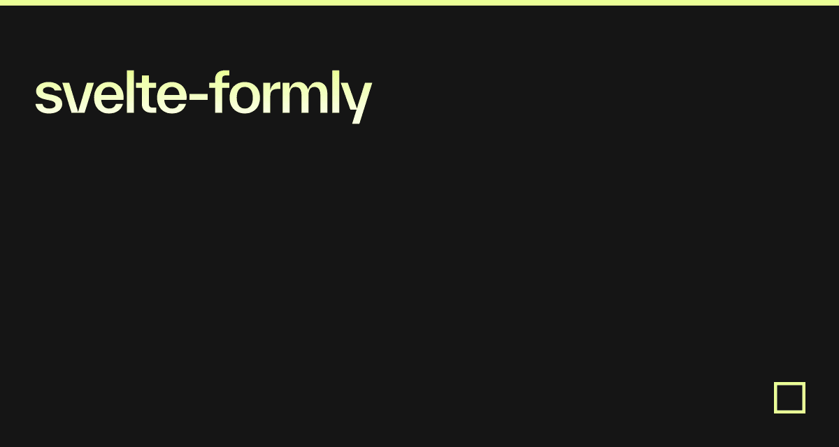 svelte-formly - Codesandbox