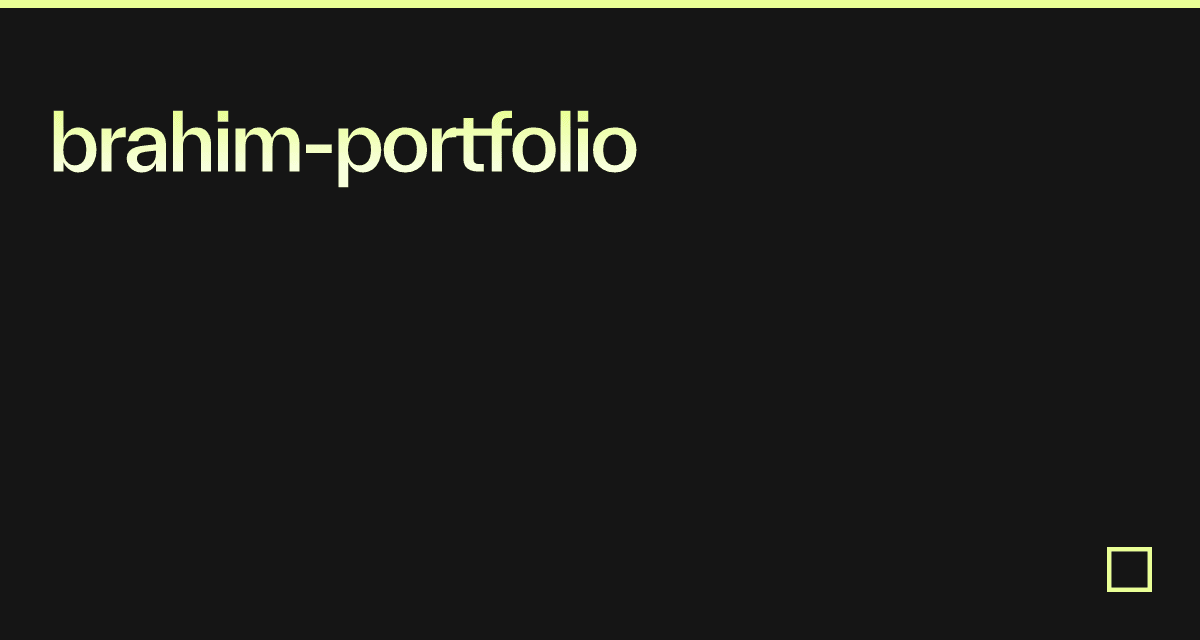 brahim-portfolio - Codesandbox