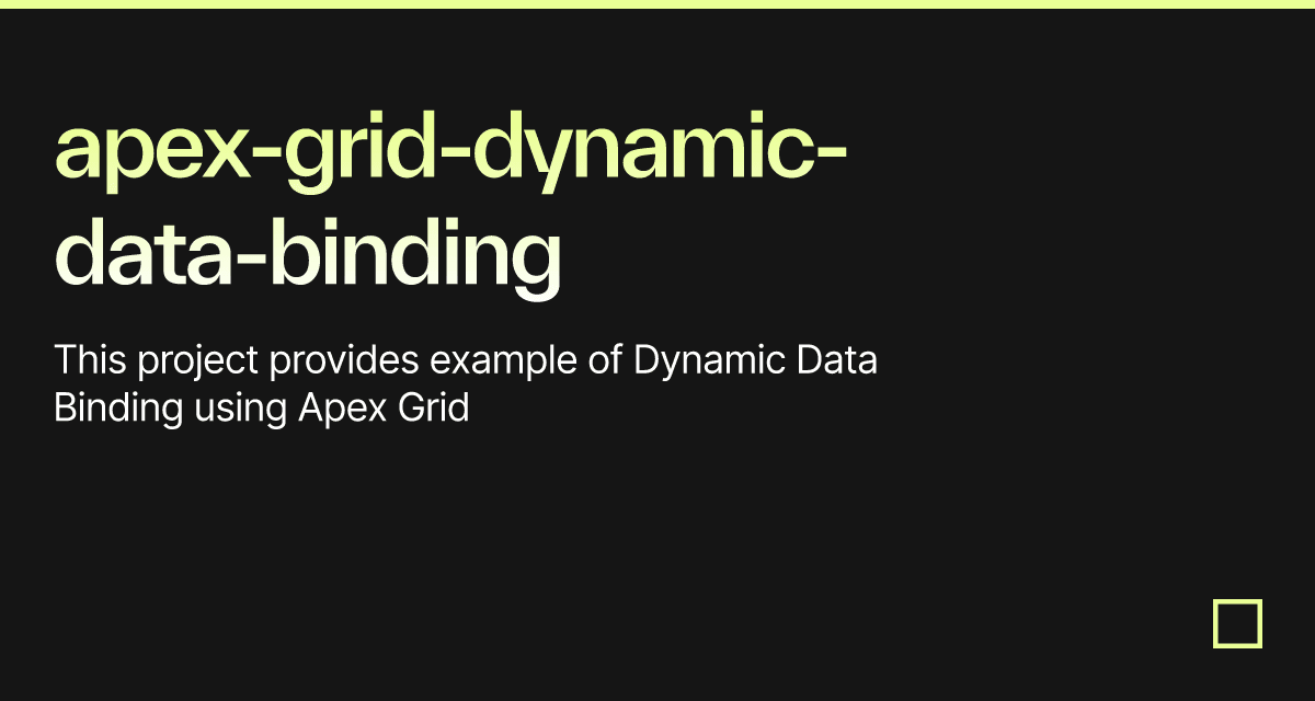apex-grid-dynamic-data-binding - Codesandbox