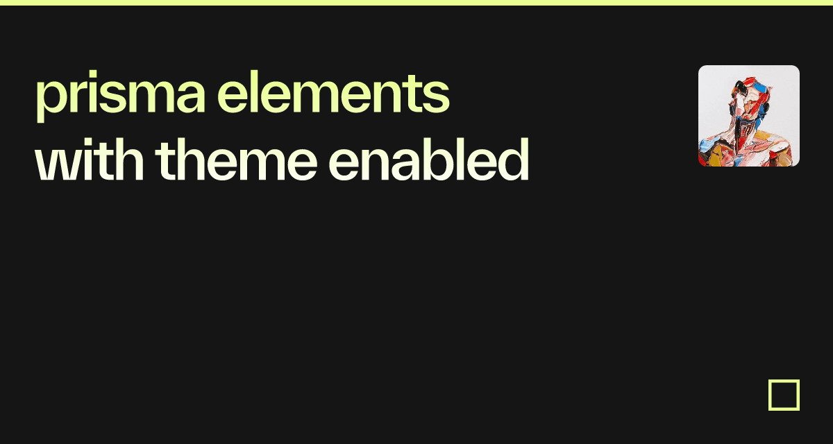 prisma elements with theme enabled - Codesandbox