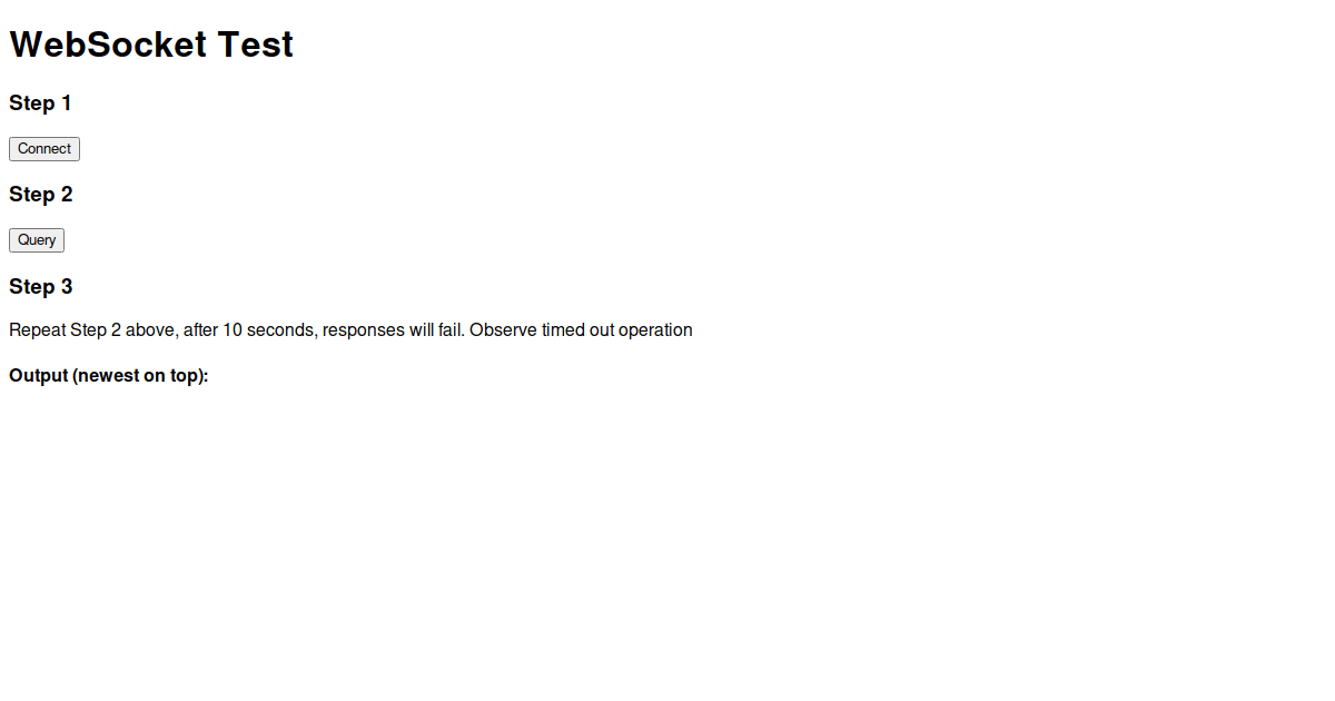 Websocket Operations Timeout Issue Codesandbox