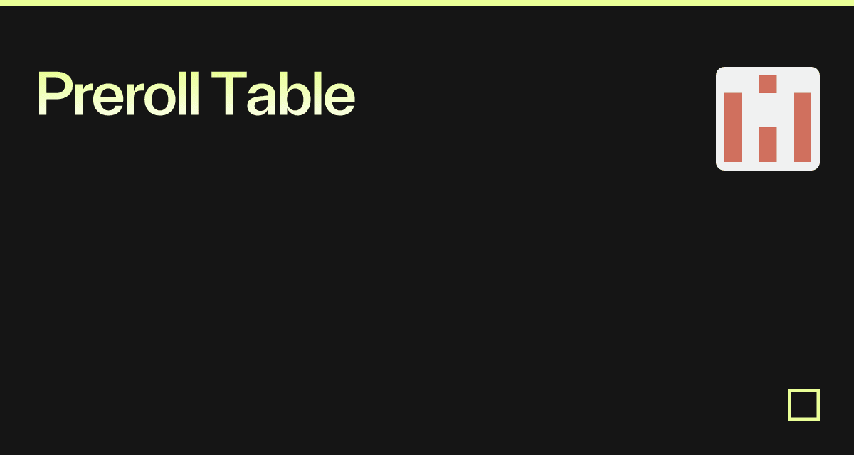 Preroll Table - Codesandbox