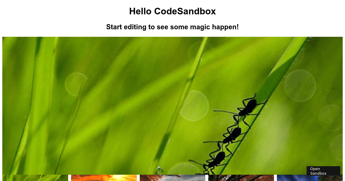 swiper gallery in React - Codesandbox