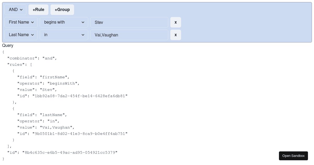 react-querybuilder-chakra-example - Codesandbox