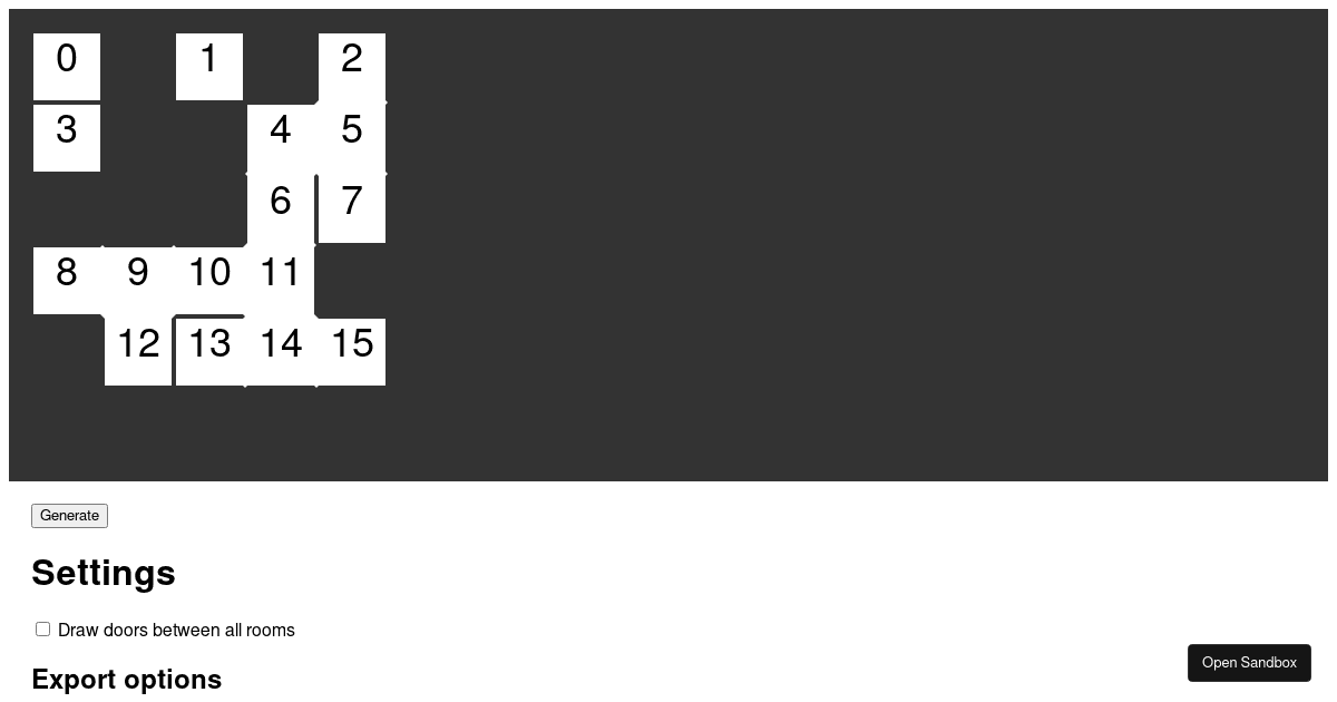 5x5 flip screen dungeon layout - full randomness - Codesandbox