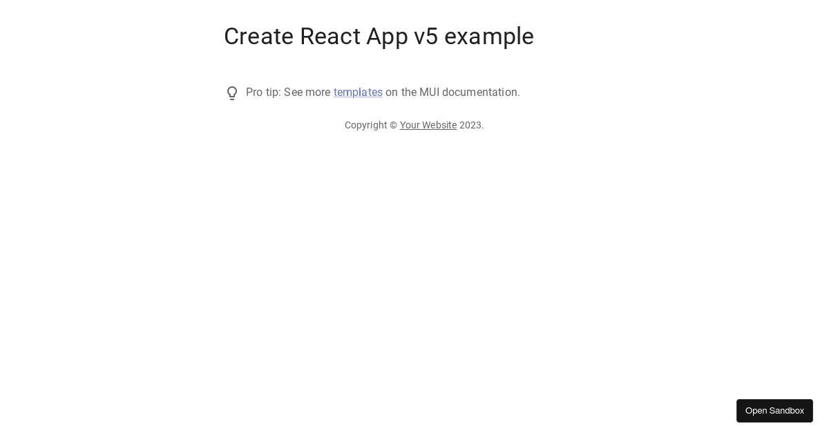 create-react-app - Codesandbox