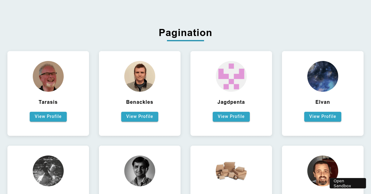 Pagination - Codesandbox