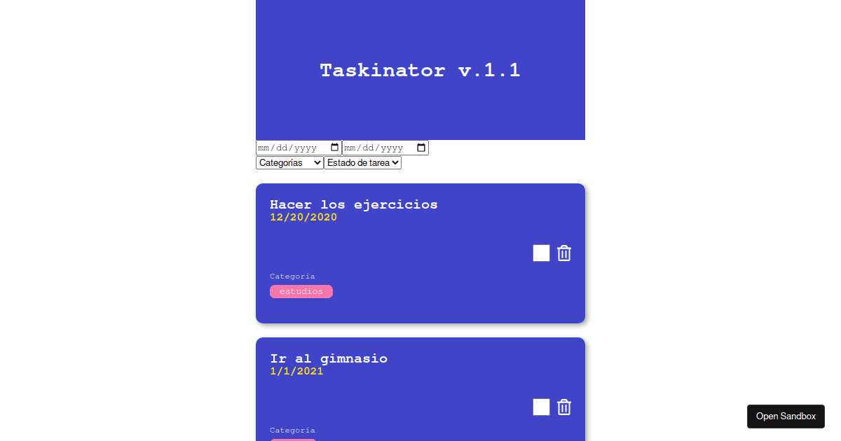 TAREAS V1.2 - Codesandbox