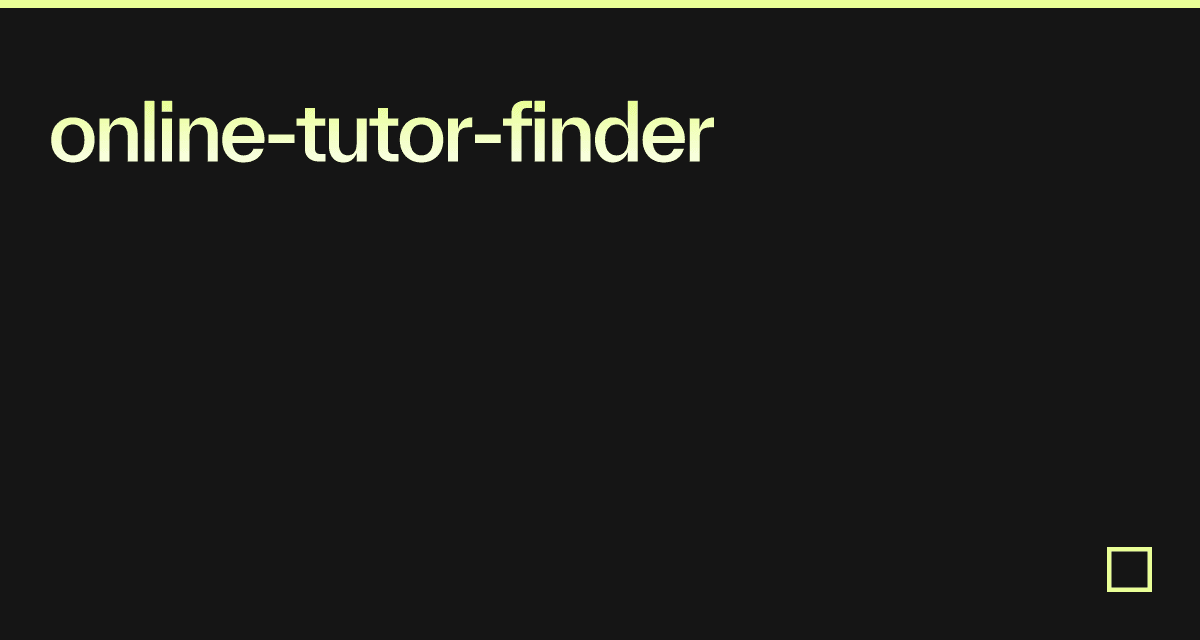 online-tutor-finder - Codesandbox