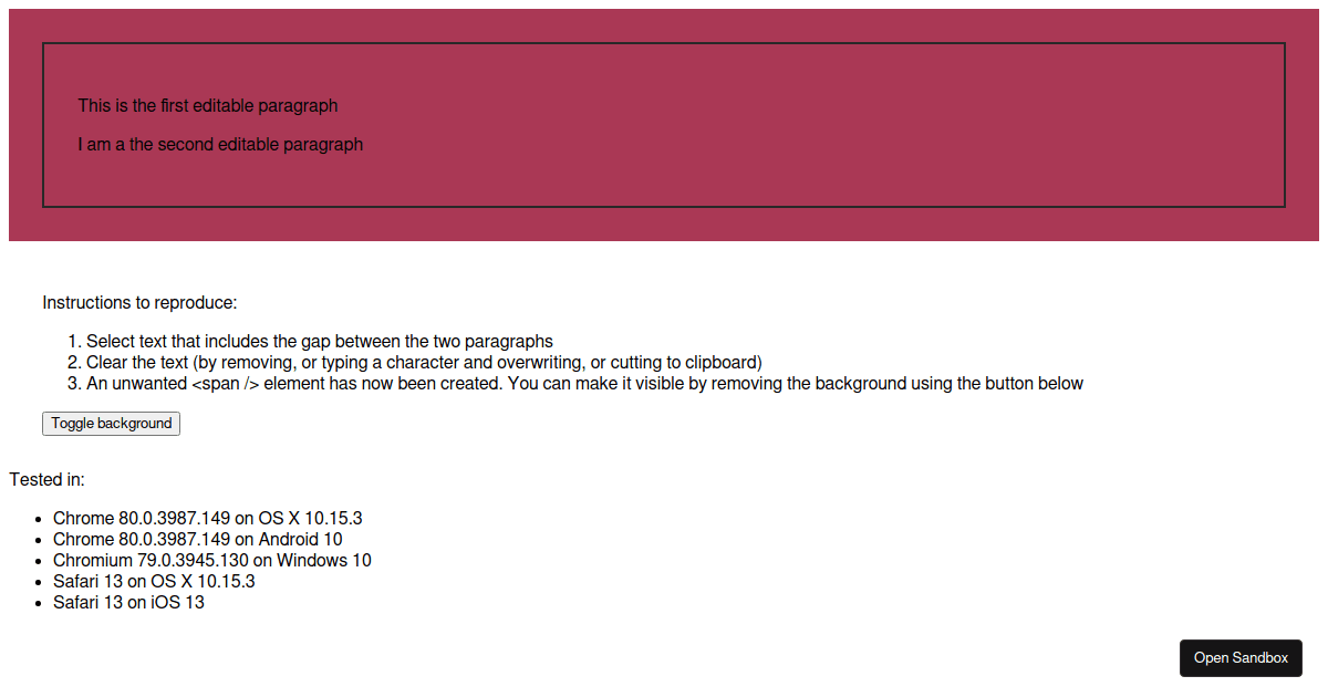 reproduction-contenteditable-bug - Codesandbox