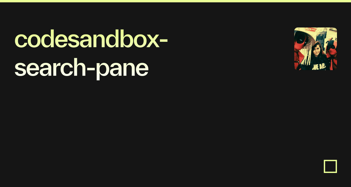 codesandbox-search-pane - Codesandbox