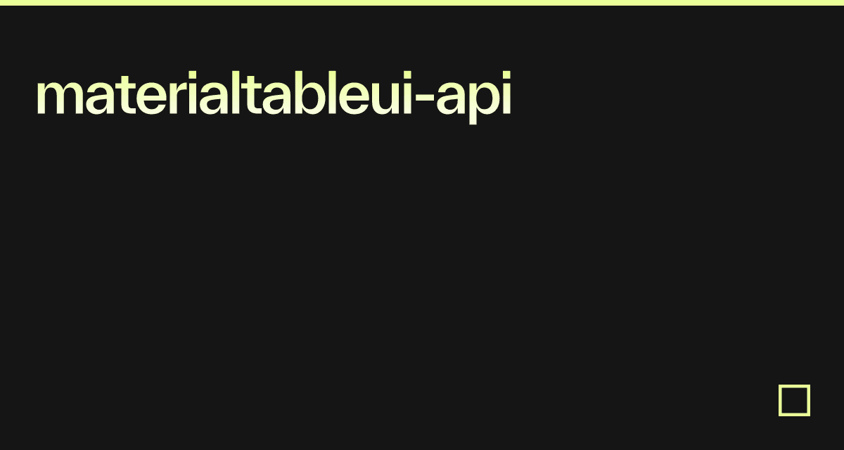 materialtableui-api - Codesandbox