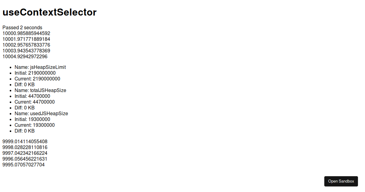 memory-leak-useContextSelector - Codesandbox