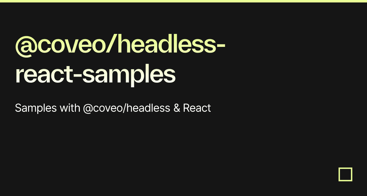 @coveo/headless-react-samples - Codesandbox