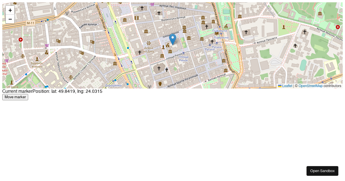 React Leaflet Map With Marker Codesandbox