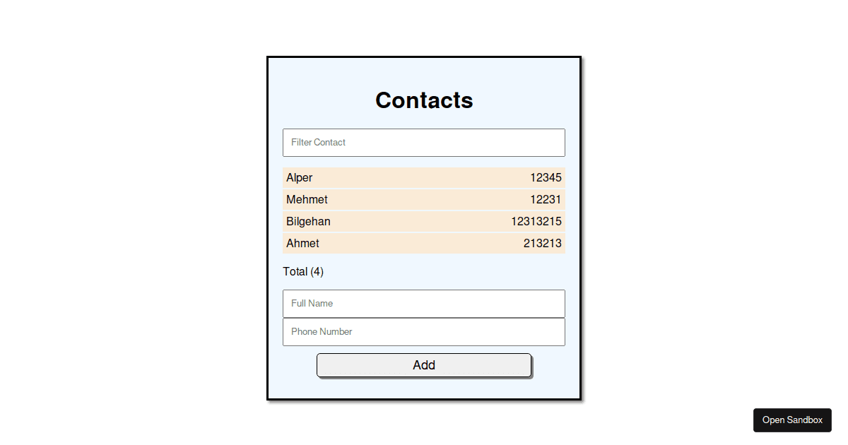contacts-app - Codesandbox