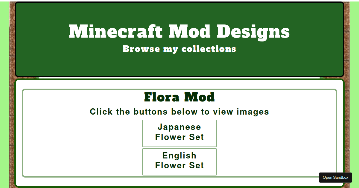 Minecraft Mod Designs - Codesandbox