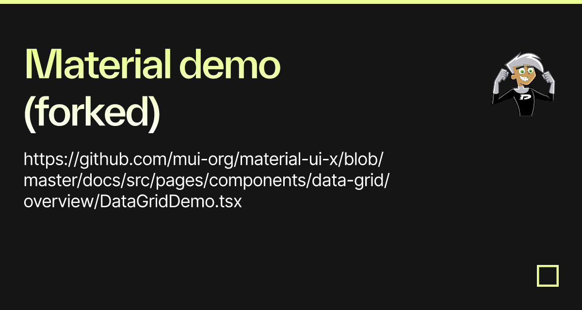 Material demo (forked) - Codesandbox