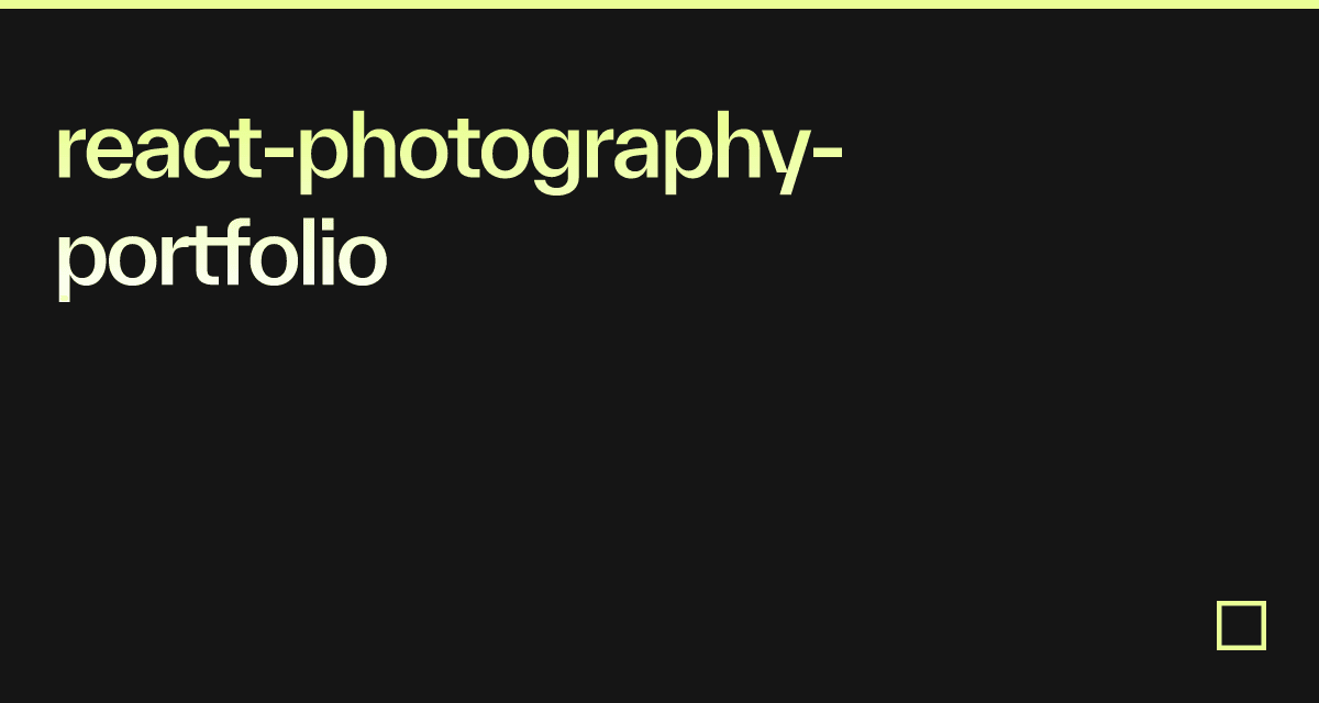 react-photography-portfolio - Codesandbox