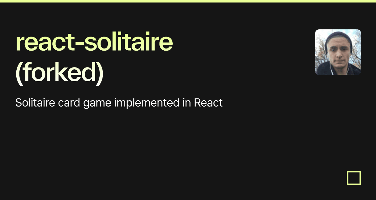 react-solitaire (forked) - Codesandbox