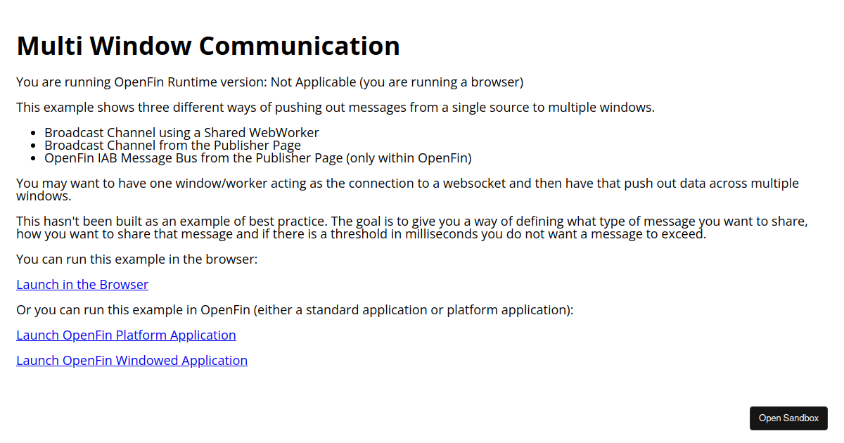 openfin-multi-window-communication - Codesandbox