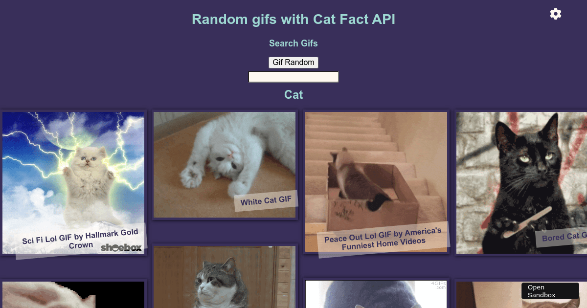 Random gifs - Codesandbox