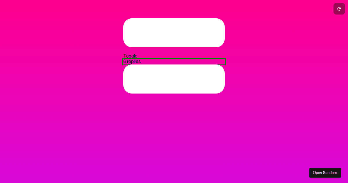 example growing container - Codesandbox