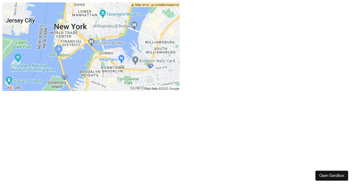 Google Static Maps (forked) - Codesandbox