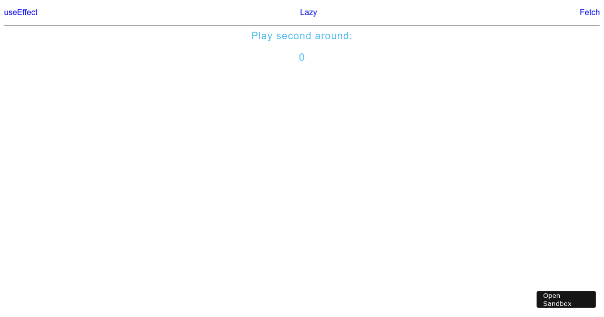 React Router Useeffect Suspense Lazy Codesandbox 