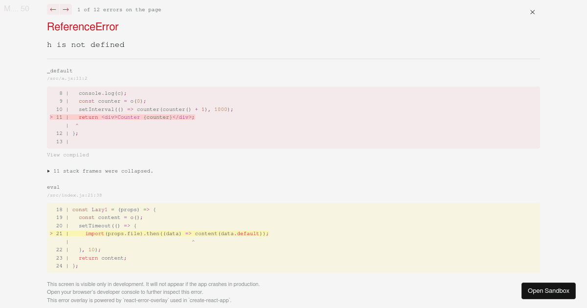 sinuous jsx context - Codesandbox