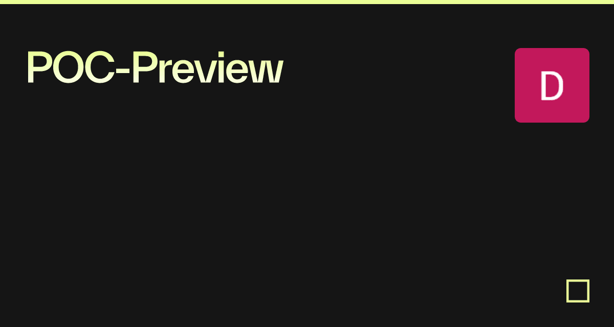 POC-Preview - Codesandbox