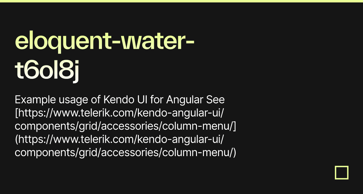 eloquent-water-t6ol8j - Codesandbox