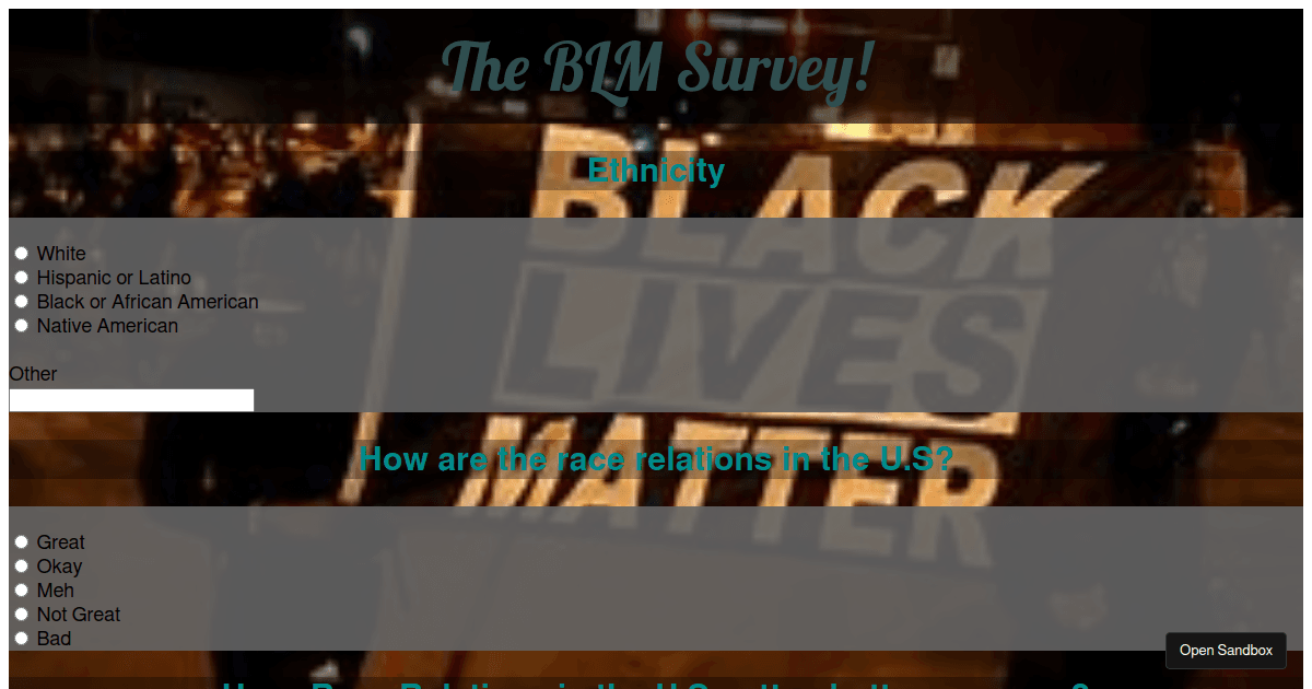 BLM Survey - Codesandbox