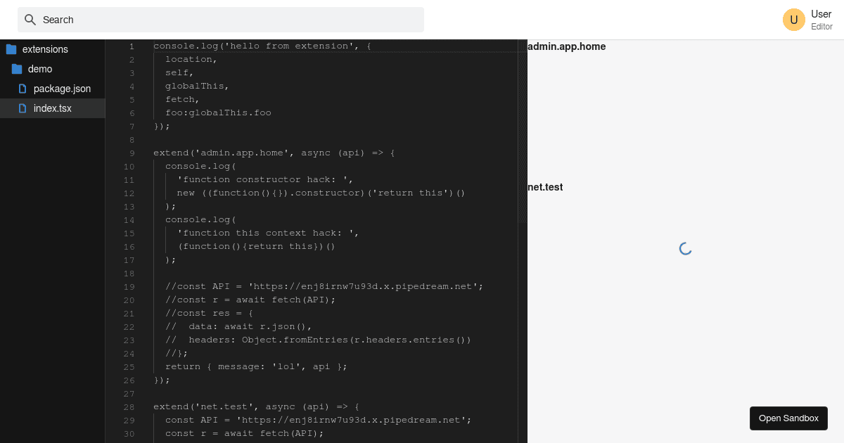 mock-realm-repl-demo - Codesandbox