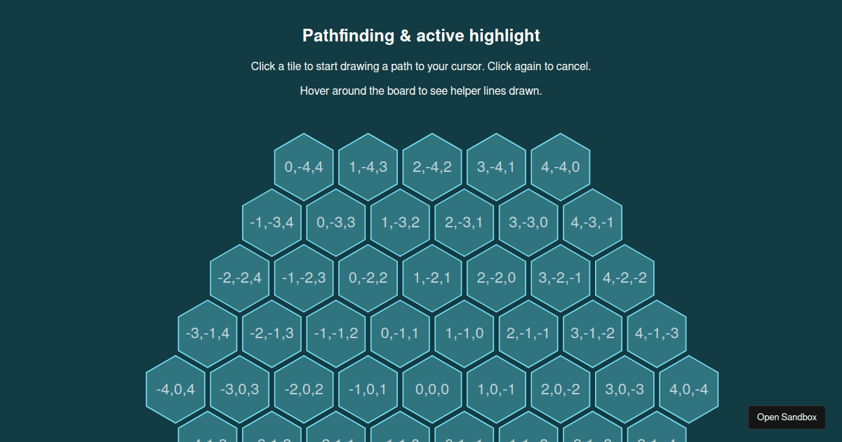 hexgrid-pathfinding - Codesandbox