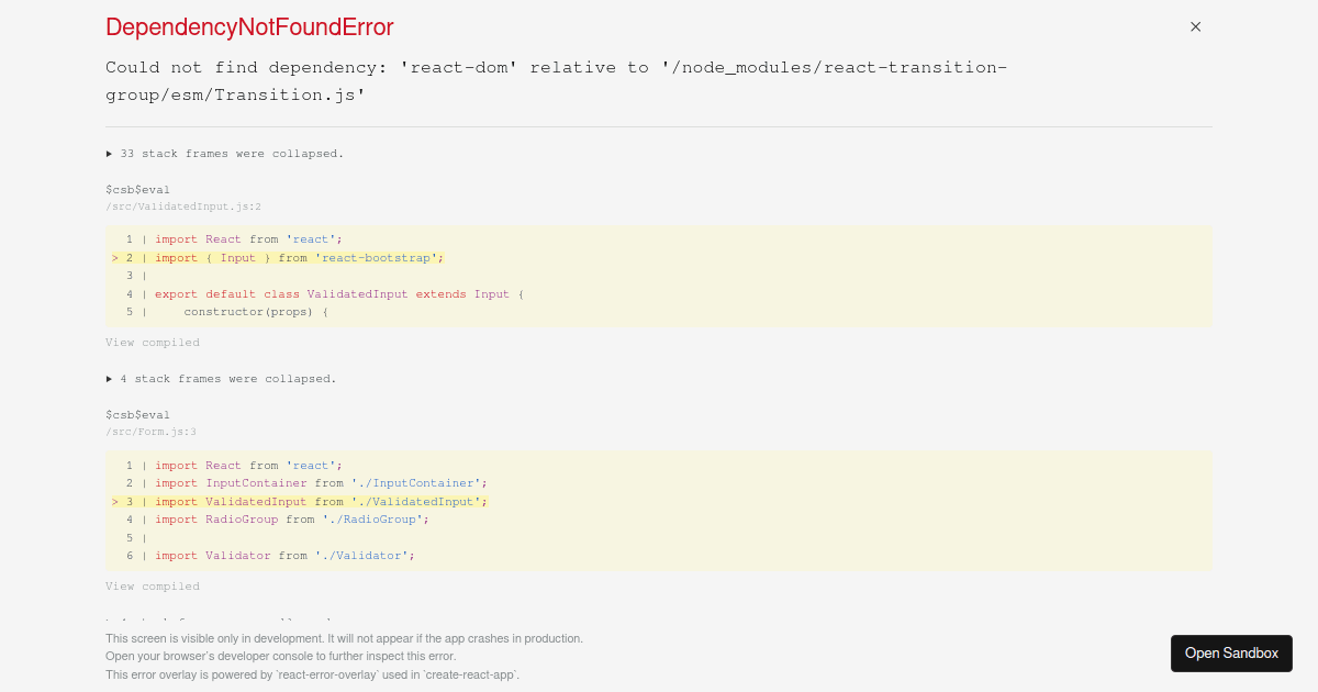 React Bootstrap Validation Codesandbox