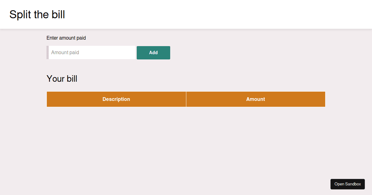 split-the-bill - Codesandbox