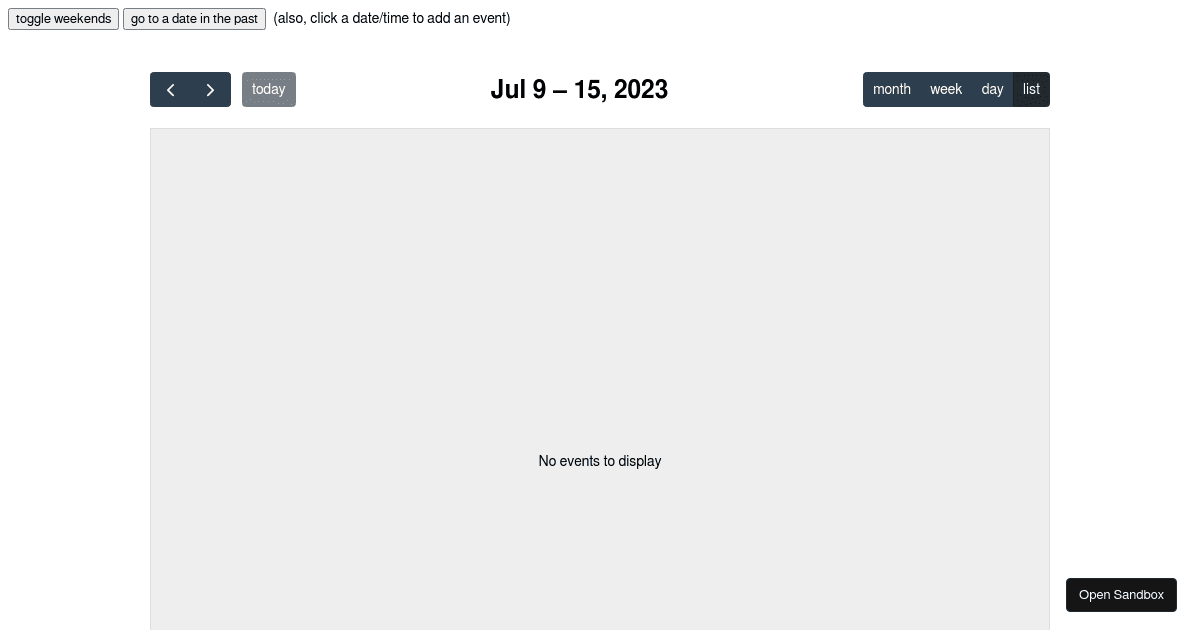 FullCalendar React - Codesandbox FullCalendar React - Codesandbox