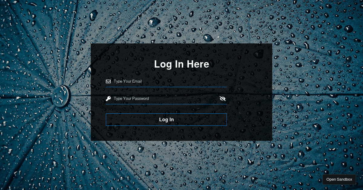 How To Make Login Form With Password Toggle In Html Css Js Codesandbox