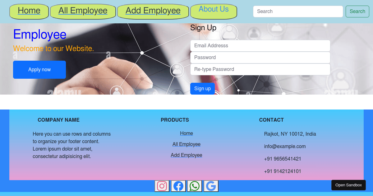 Employee - Codesandbox