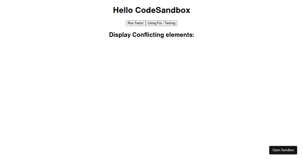 Testing Iteration In Between Two Arrays Codesandbox
