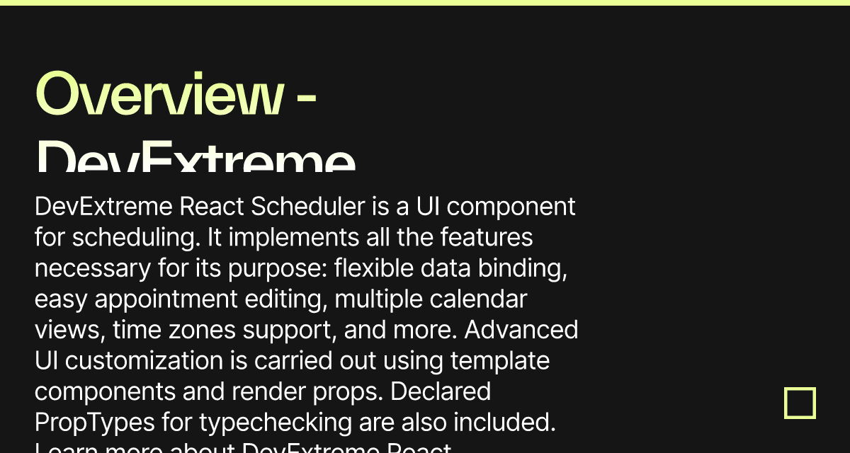 Overview - DevExtreme Scheduler - Codesandbox
