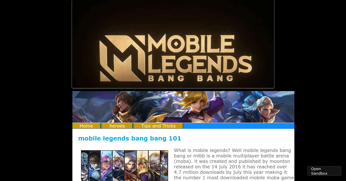 mobile legends bang bang 101 - Codesandbox