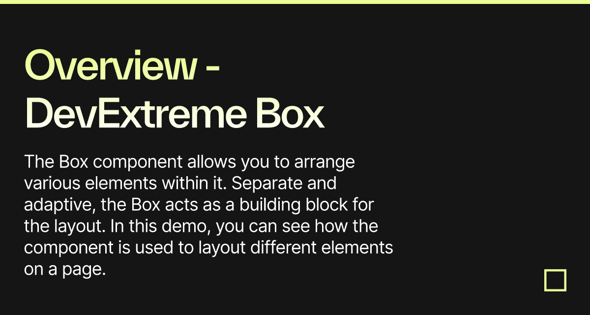 Overview Devextreme Box Codesandbox