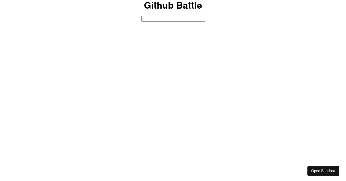 React Challenge Github Battle Codesandbox