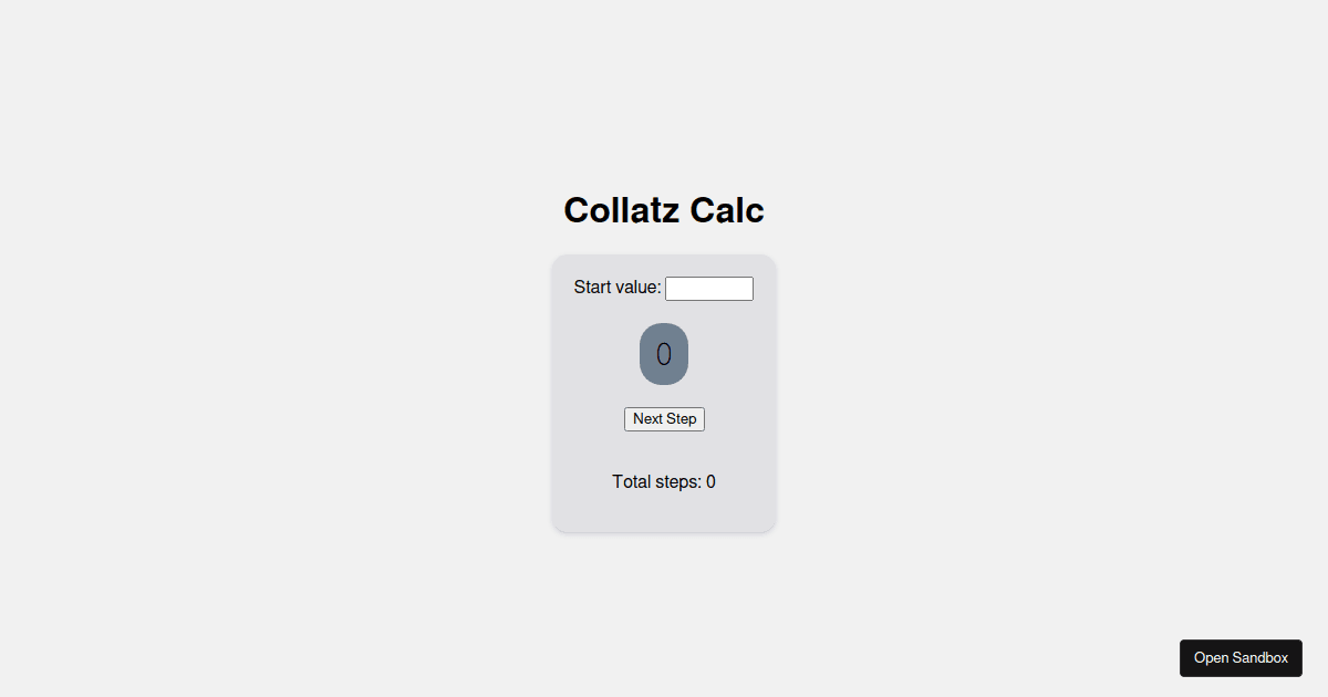 collatz-calculator - Codesandbox collatz-calculator - Codesandbox
