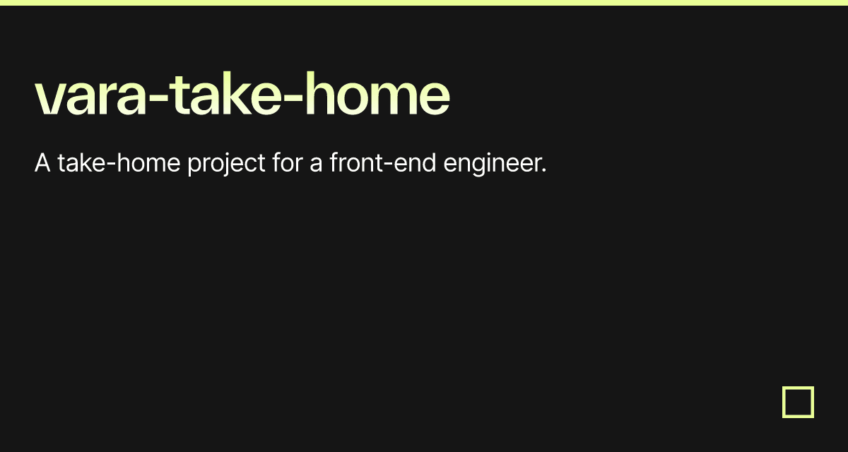 vara-take-home - Codesandbox