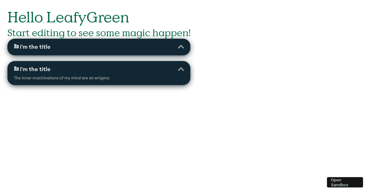 expandable card no description - Codesandbox